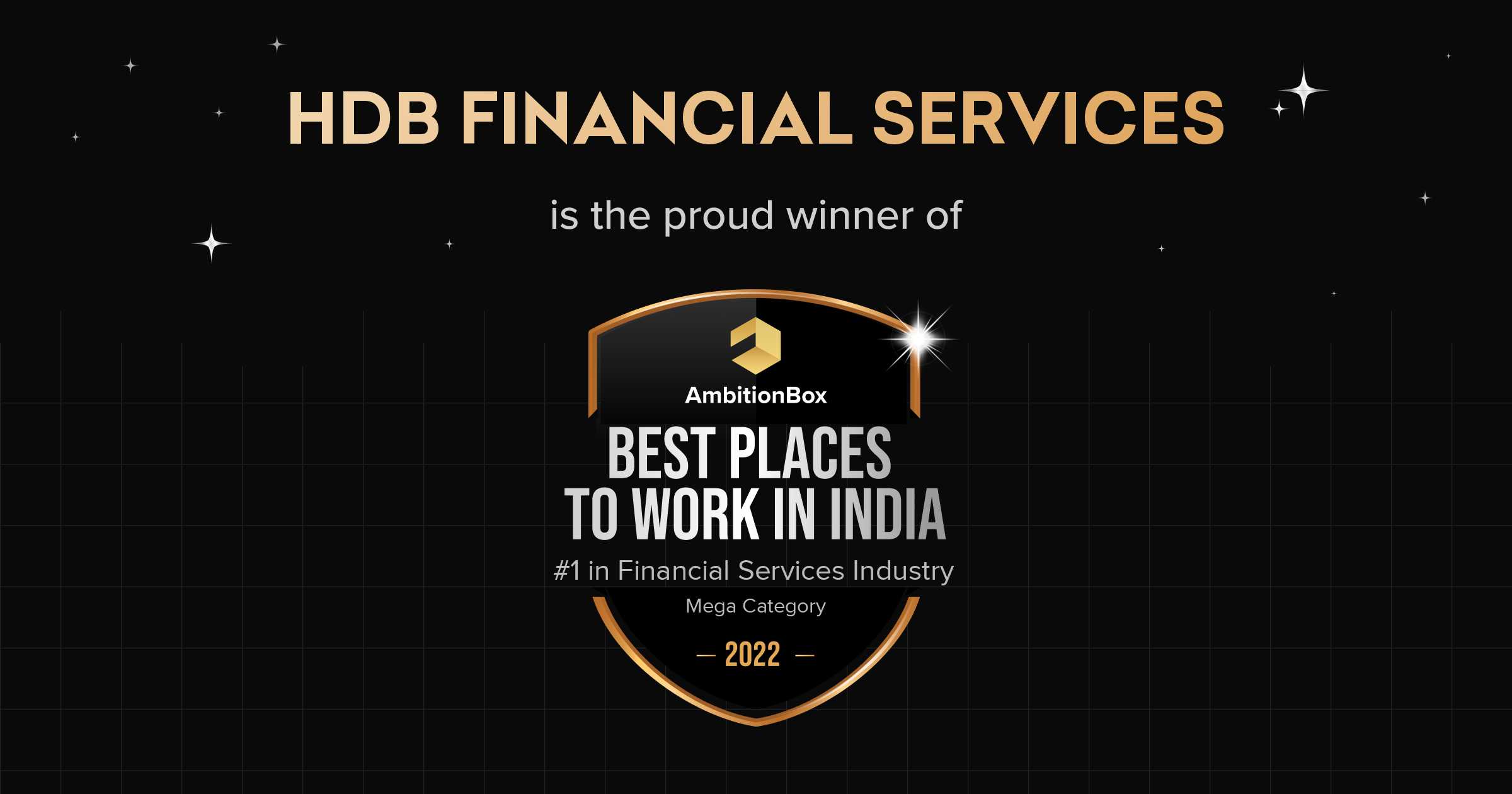HDB Financial Services has won the AmbitionBox Best Places to Work in ...