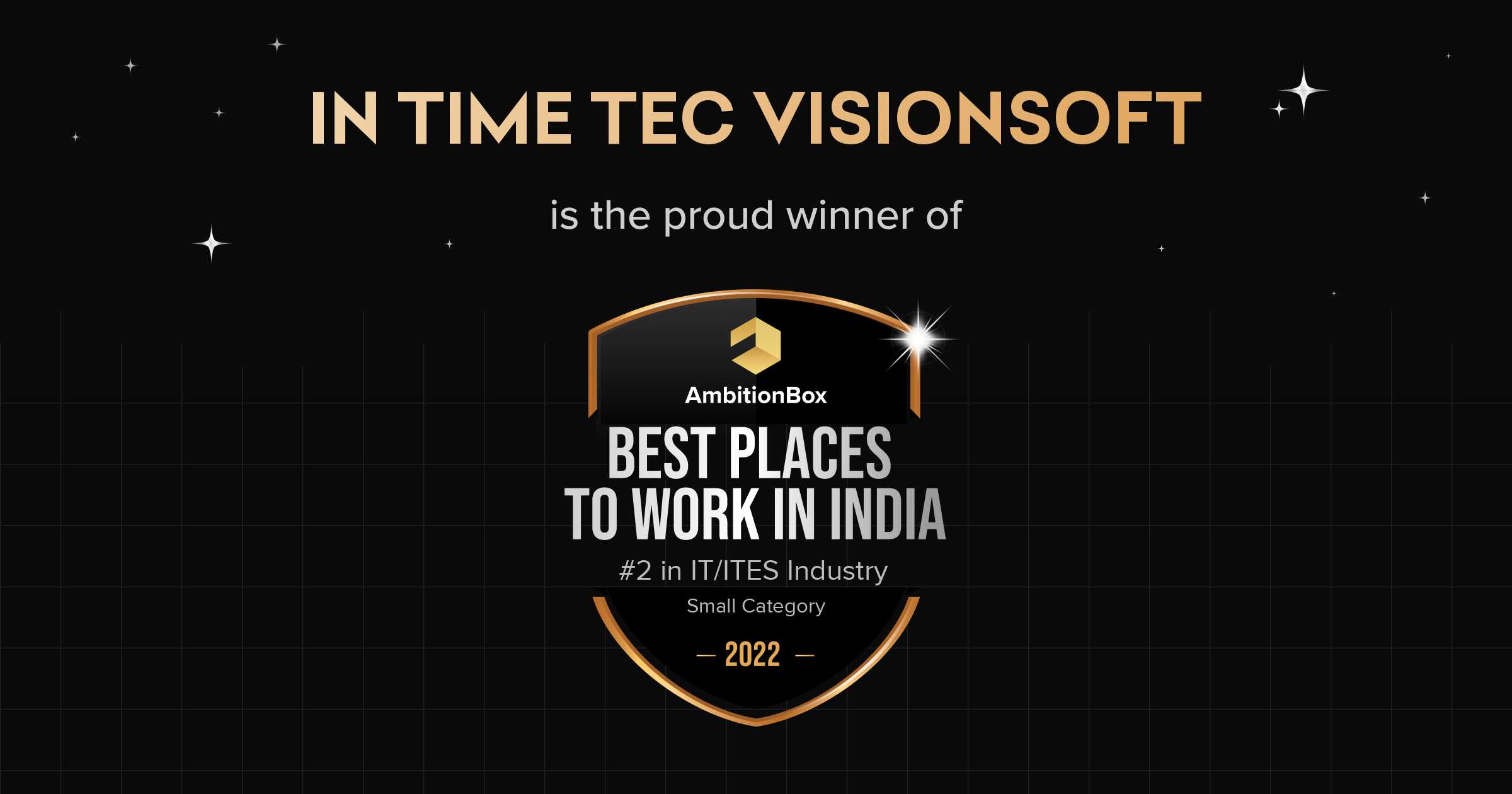 In Time Tec Visionsoft has won the AmbitionBox Best Places to Work in ...