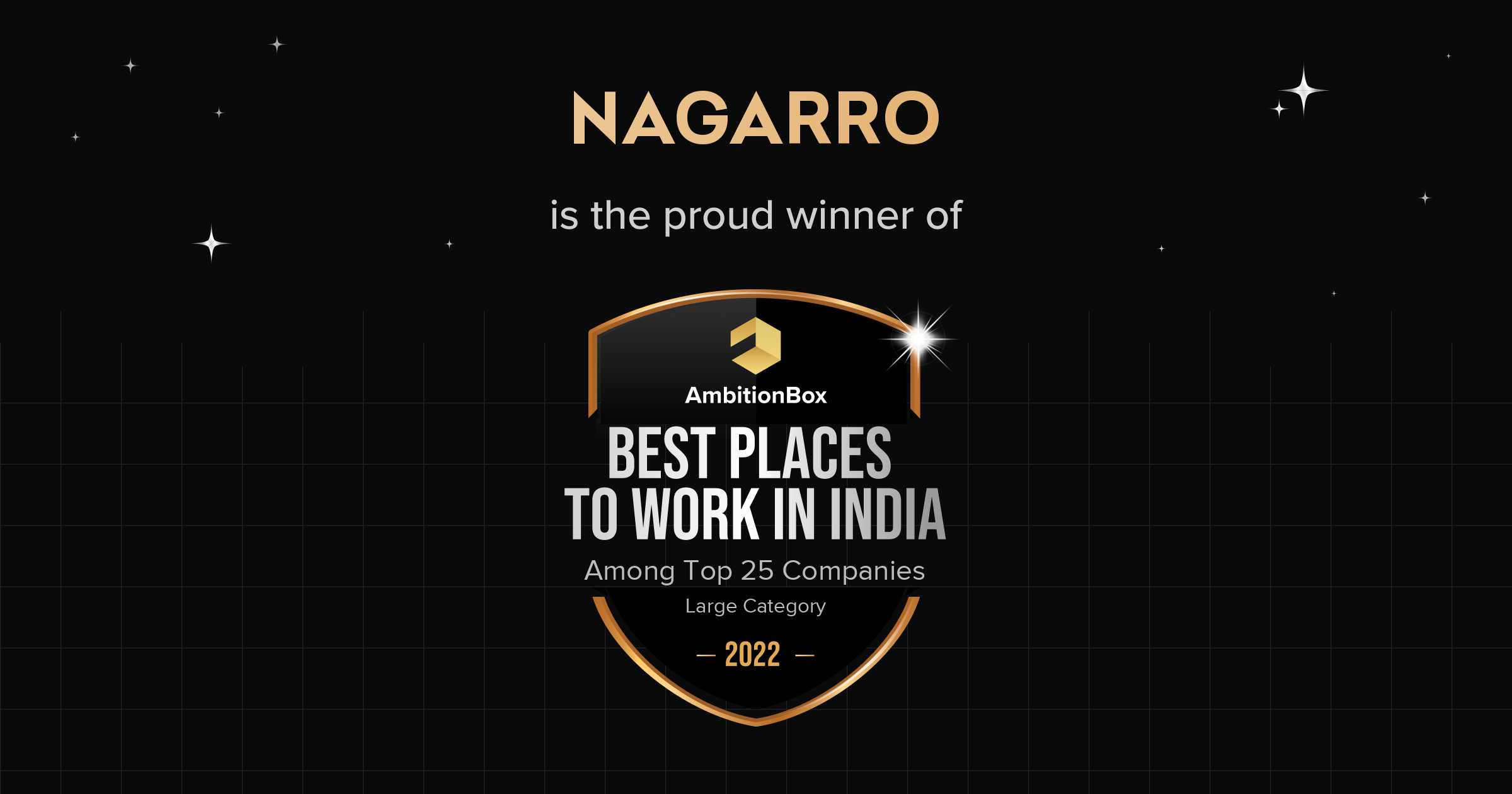 Nagarro has won the AmbitionBox Best Places to Work in India Award 2022!