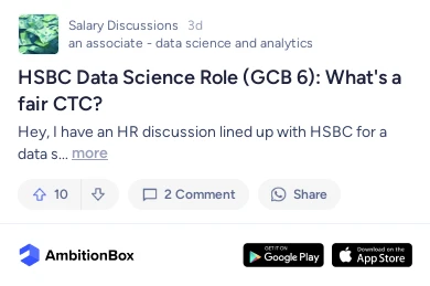 HSBC Data Science Role (GCB 6): What's a fair CTC? | AmbitionBox