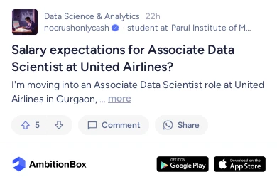 Salary expectations for Associate Data Scientist a | AmbitionBox