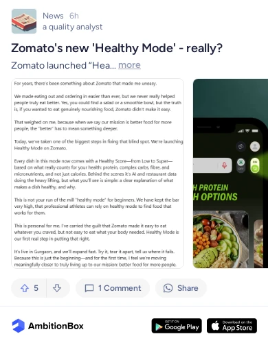 Zomato's new 'Healthy Mode' - really? | AmbitionBox