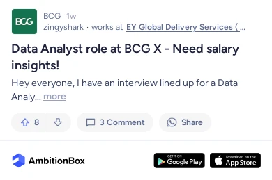 Data Analyst role at BCG X - Need salary insights! | AmbitionBox