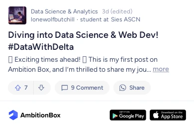 Diving into Data Science & Web Dev! #DataWithDelta | AmbitionBox