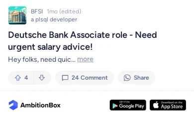 Deutsche Bank Associate role - Need urgent salary | AmbitionBox