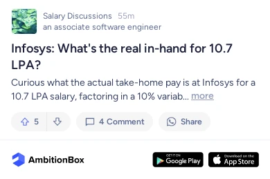 Infosys: What's the real in-hand for 10.7 LPA? | AmbitionBox